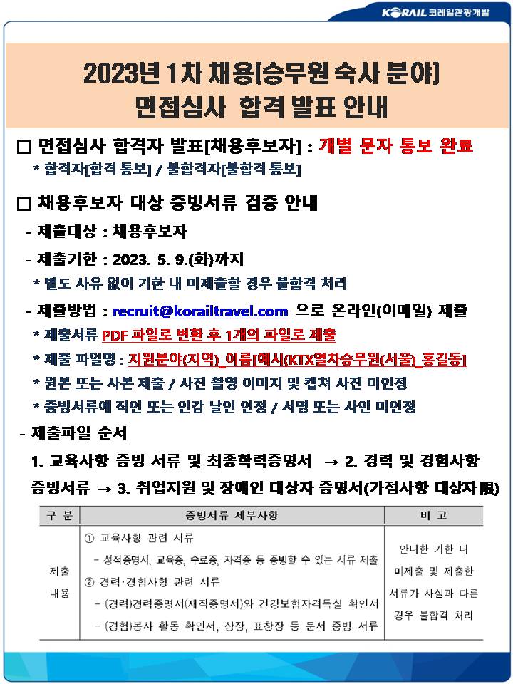 코레일관광개발 채용
